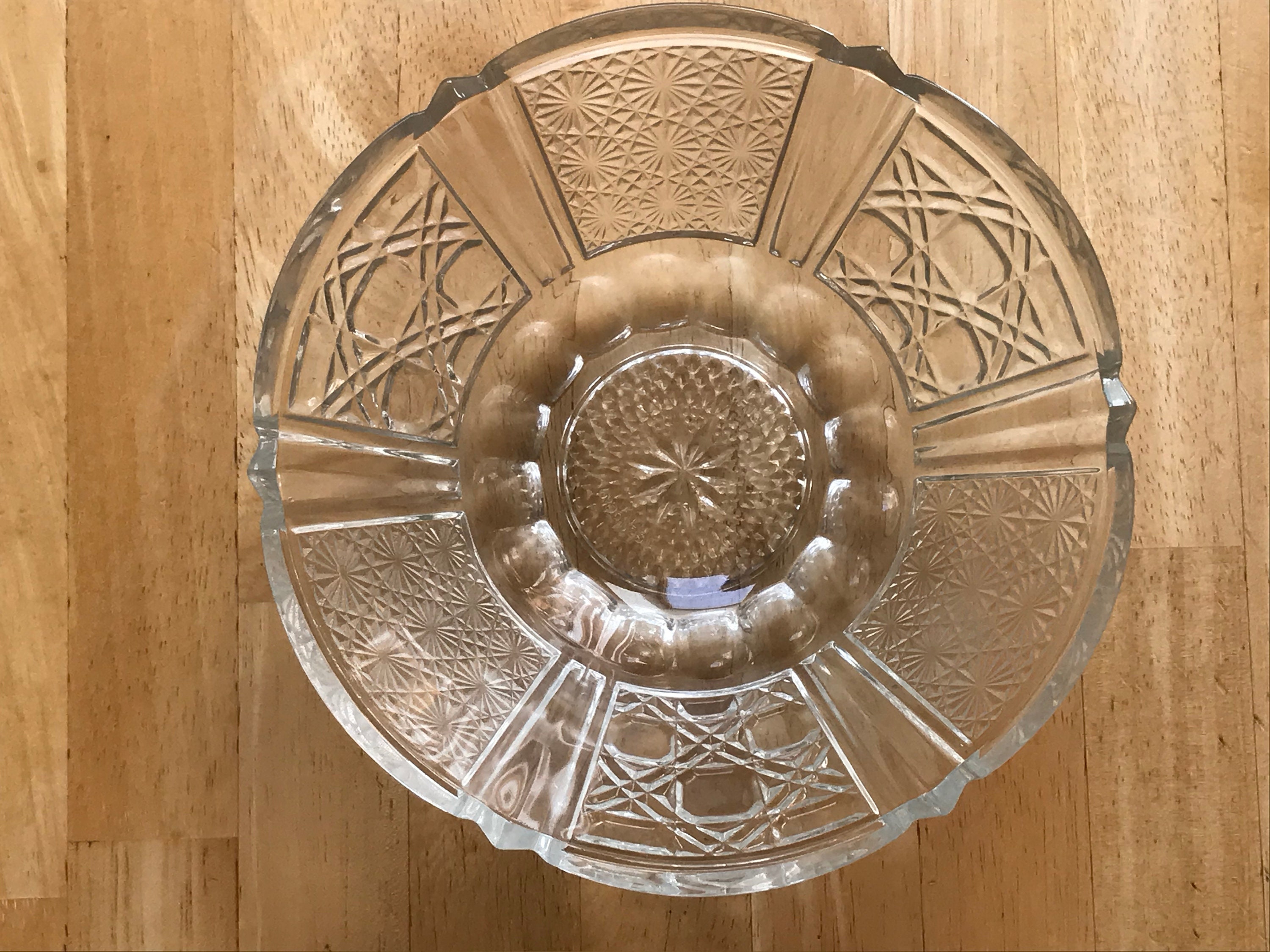Vintage Crystal Centerpiece Bowl From Crystal Galleries -- New - Etsy