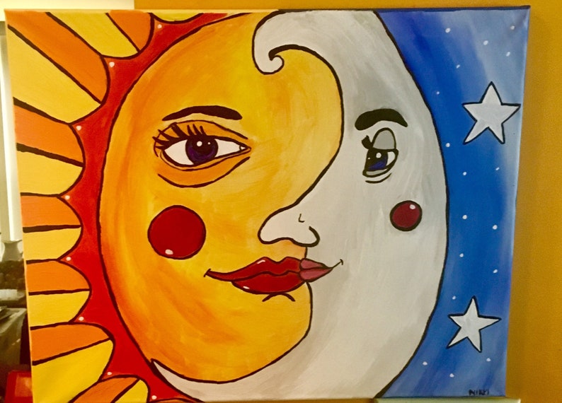 Sun and Moon Painting - Etsy