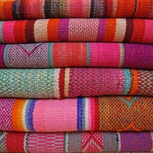 Mantas de colores peruanos / alfombra / Tapete / Frazada / - Etsy España