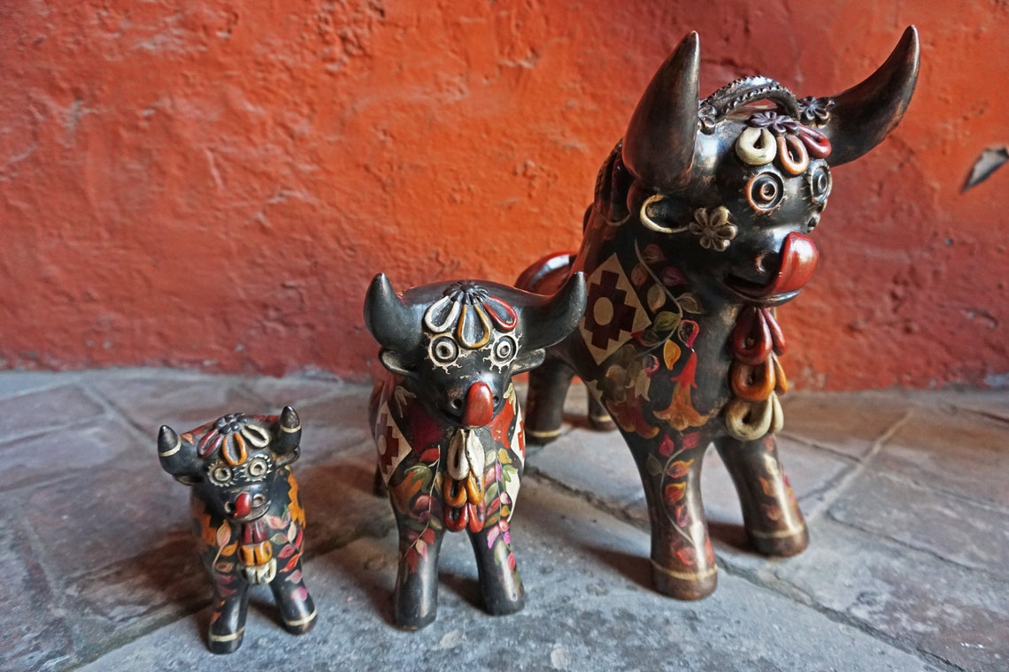 Toro Pucará Vintage / Toro Peruano Viejo / Torito de Pucará / - Etsy España