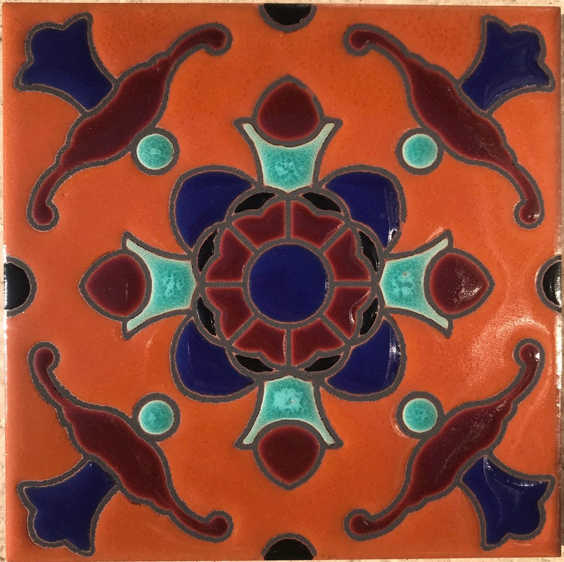 Decorative Malibu Inspired Hand-Painted Tile. Available in 6x6 | Etsy