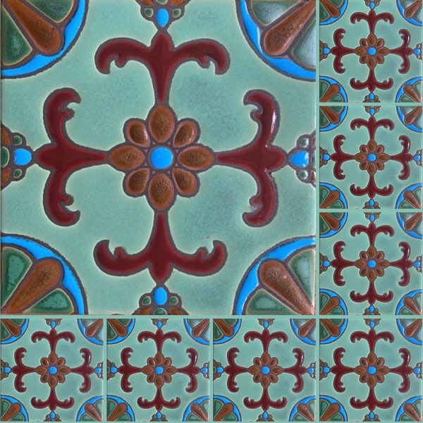 Talavera Pool Waterline Tile 6x6 - Etsy