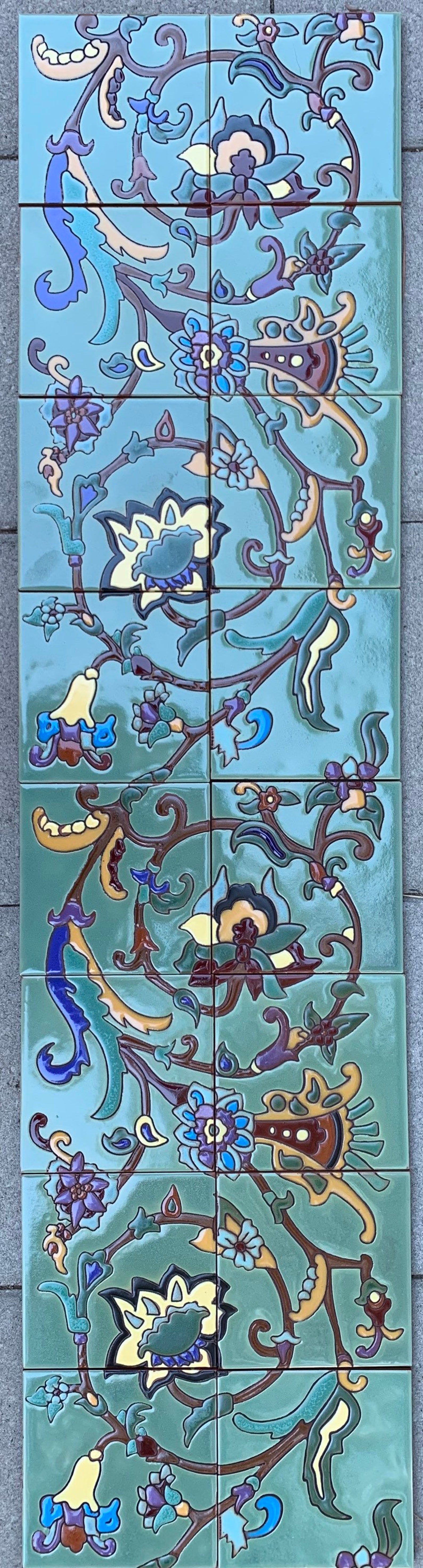 12x 24 Hand Painted Repeating Pattern Tile Mural - Etsy