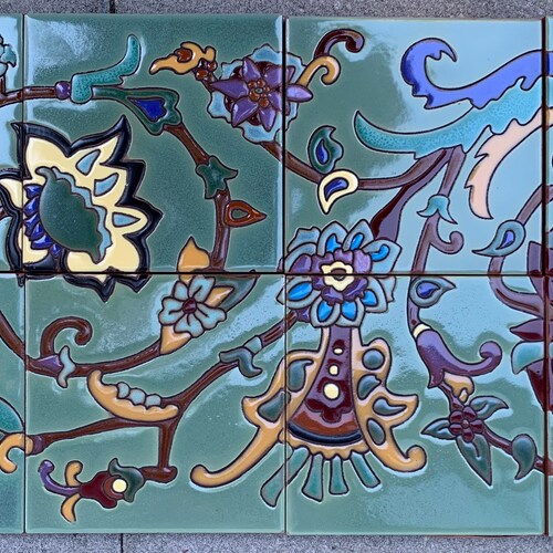 12x 24 Hand Painted Repeating Pattern Tile Mural - Etsy