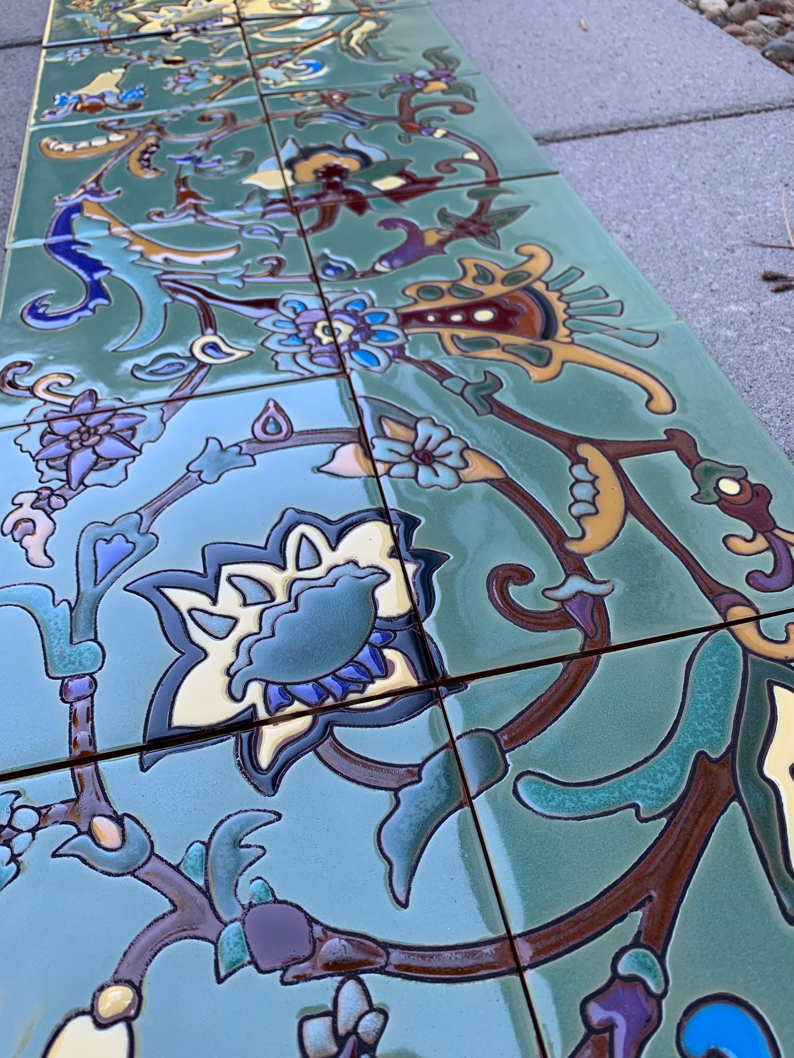 12x 24 Hand Painted Repeating Pattern Tile Mural - Etsy