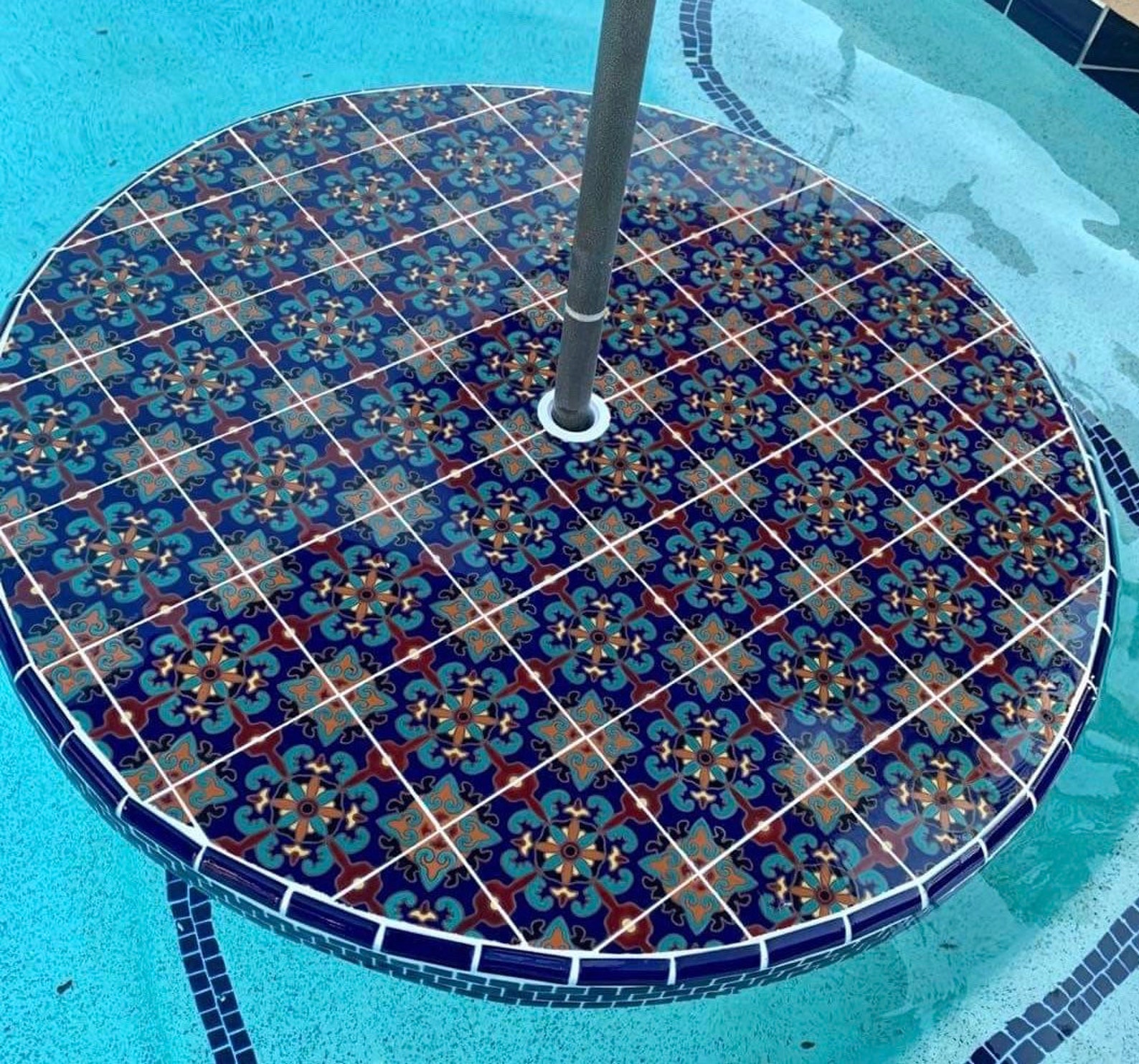 Hand-painted Decorative Craftsman Tile ~ 6x6 ~ Pool Safe Wax Resist ...