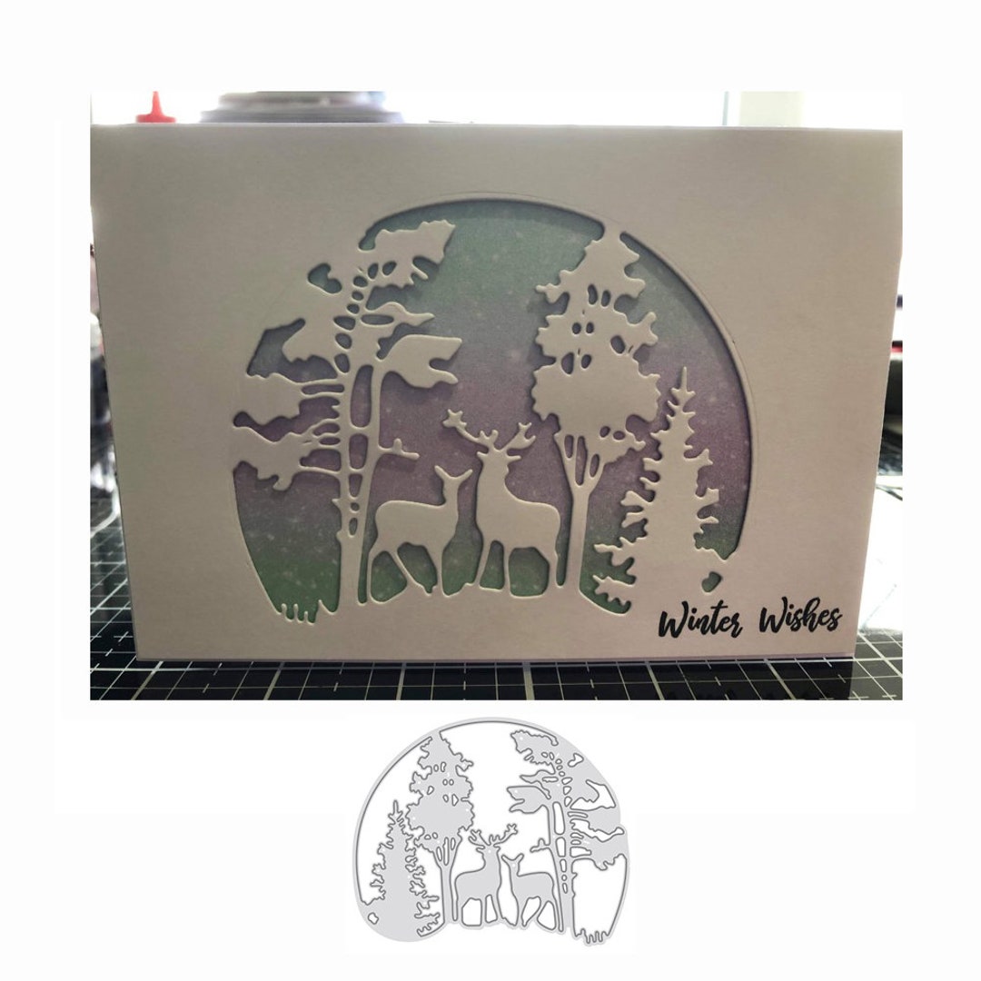 Christmas Tree Metal Cutting Emboss Die, Deer Die, Card Making Die ...