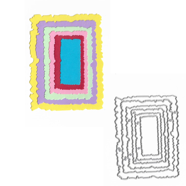 Torn Edge Rectangle Frame Metal Cutting Dies，shape Cutting Die, - Etsy