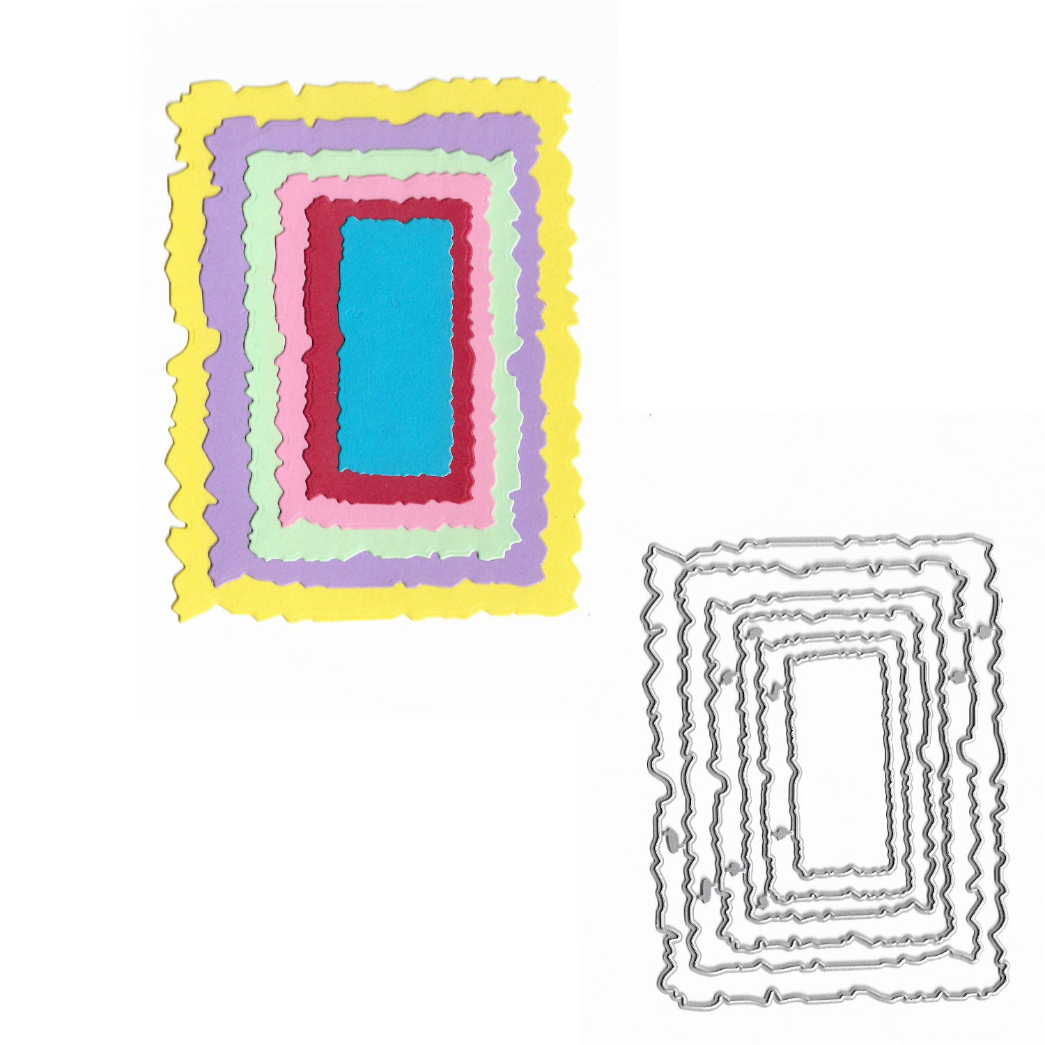 Torn Edge Rectangle Frame Metal Cutting Dies，shape Cutting Die, - Etsy