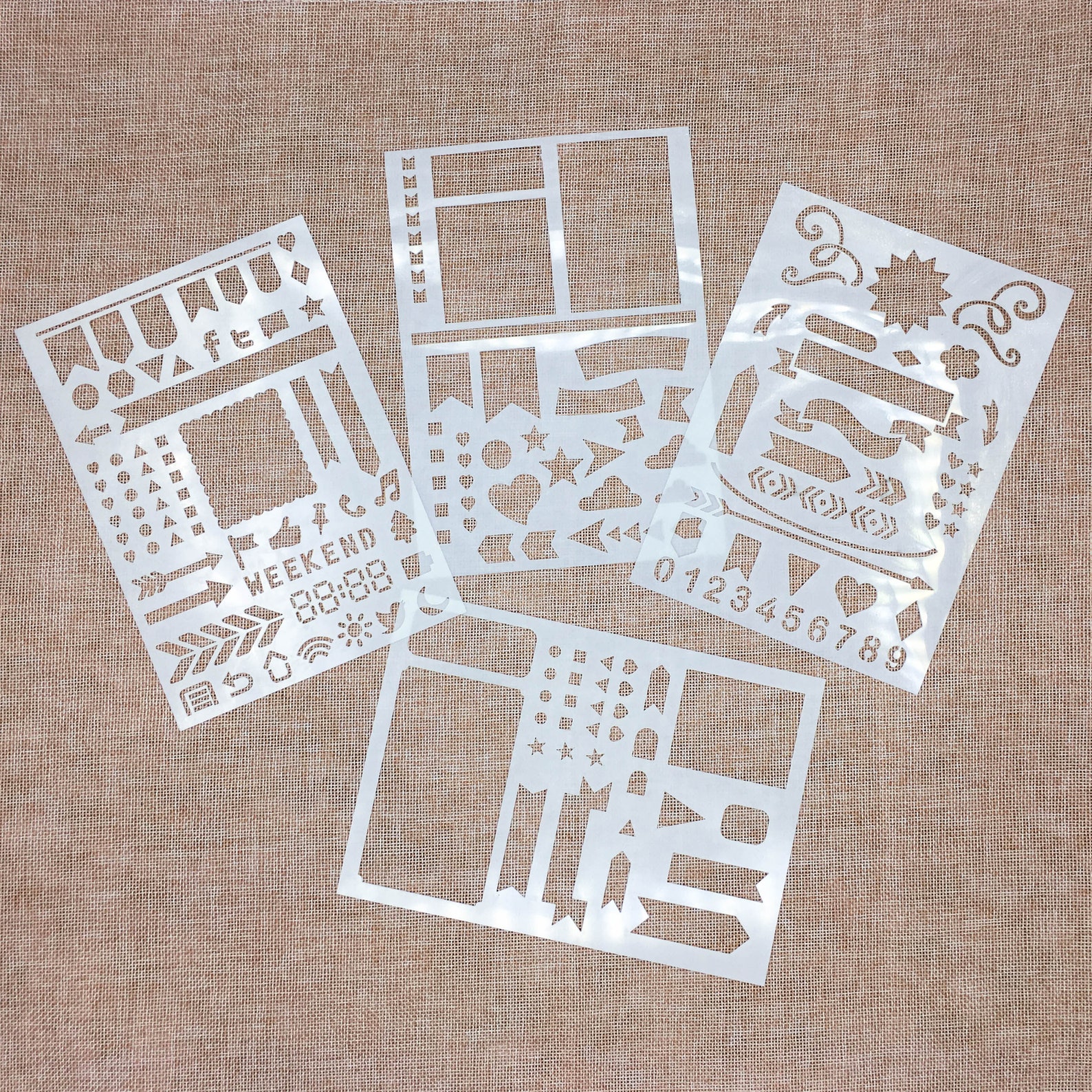 4 Pc Bullet Journal Stencil Set Template Planner Stencil Journal ...