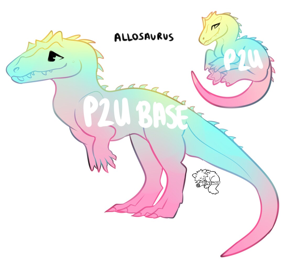 Allosaurus Dinosaur - Base / Lineart - Etsy