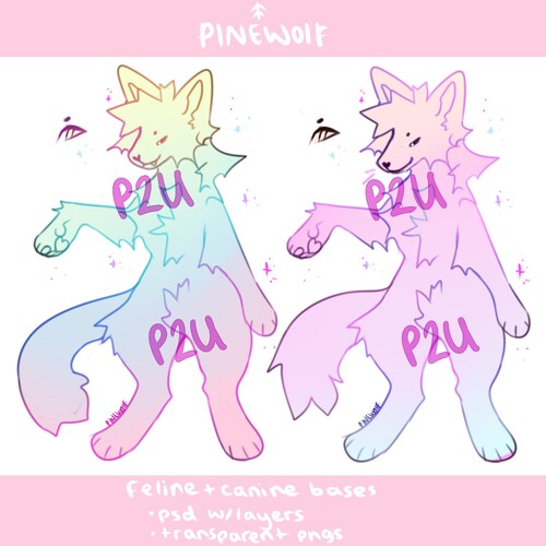 Feline & Fox Anthro Furry Base psd File and Zip File Only - Etsy