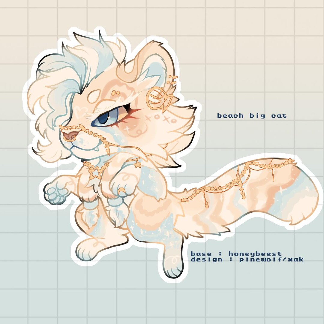 Character Fursona Adopts Furry Beach Cat - Etsy
