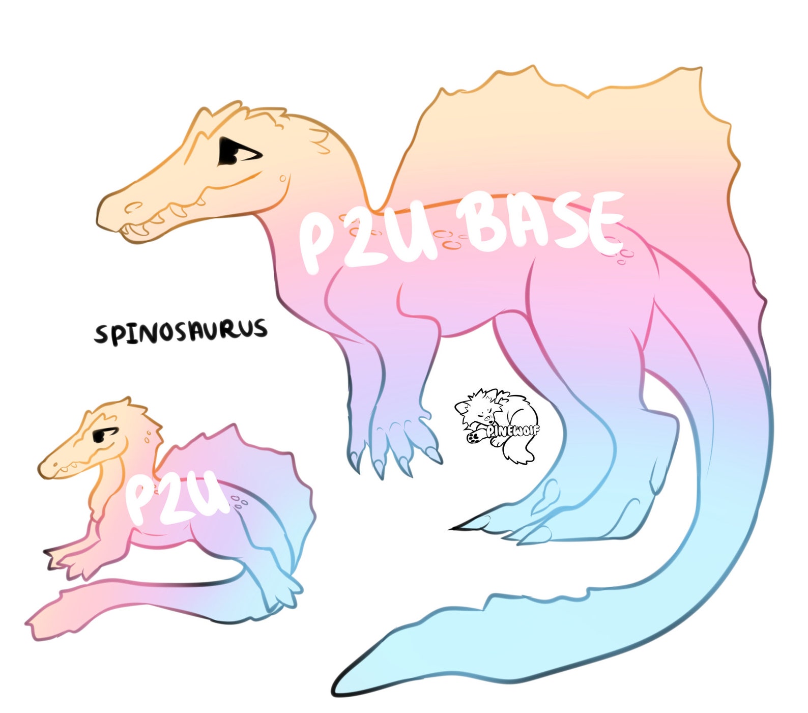 Spinosaurus Dinosaur Base / Lineart - Etsy