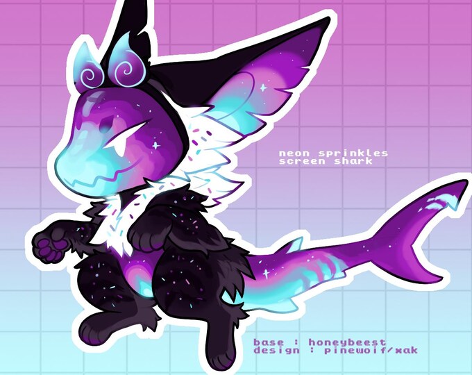 Character Fursona Adopts Furry Neon Sprinkles Shark - Etsy