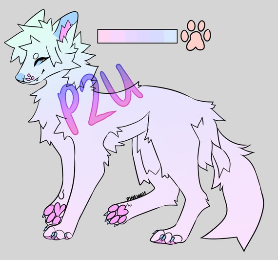 Feral Wolf Canine Furry Base / Lineart | Etsy