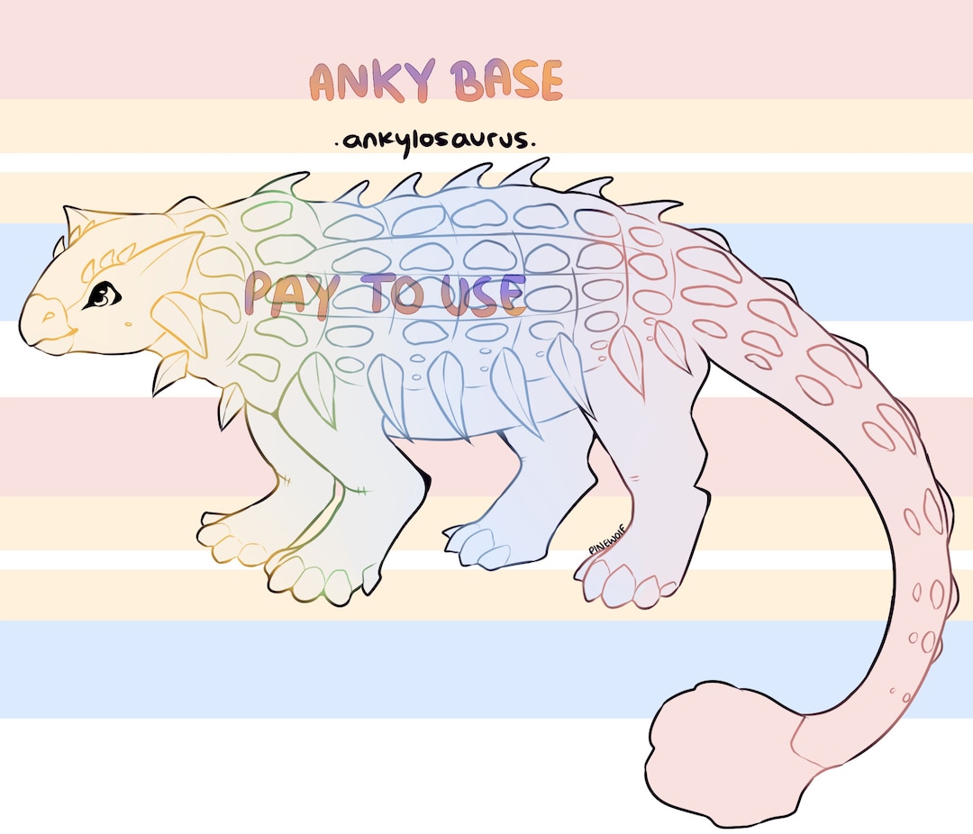 Ankylosaurus Dinosaur Base / Lineart - Etsy