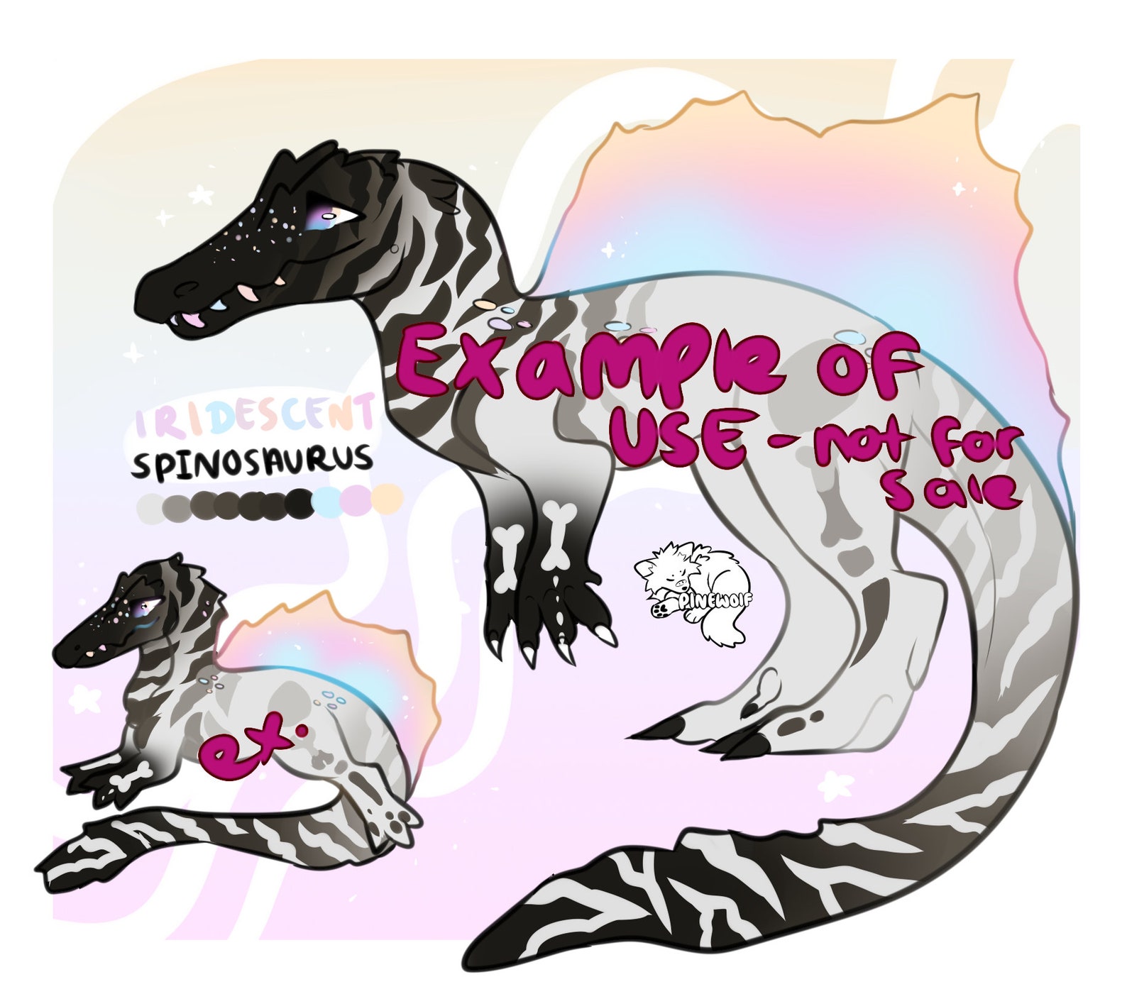Spinosaurus Dinosaur - Base / Lineart - Etsy