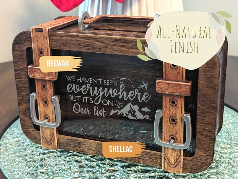 Personalized Wooden Suitcase Bank – Travel Fund & Keepsake Box for ...