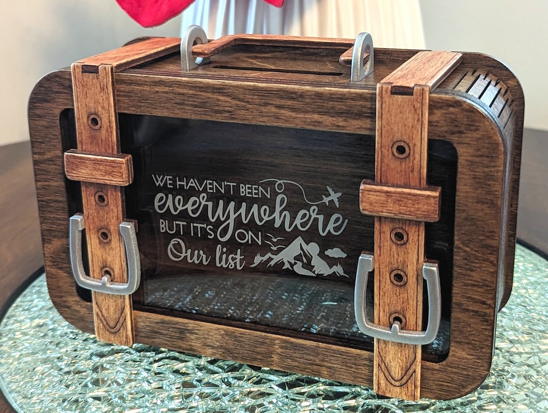 Personalized Engraved Premium Wooden Travel Suitcase Savings or ...