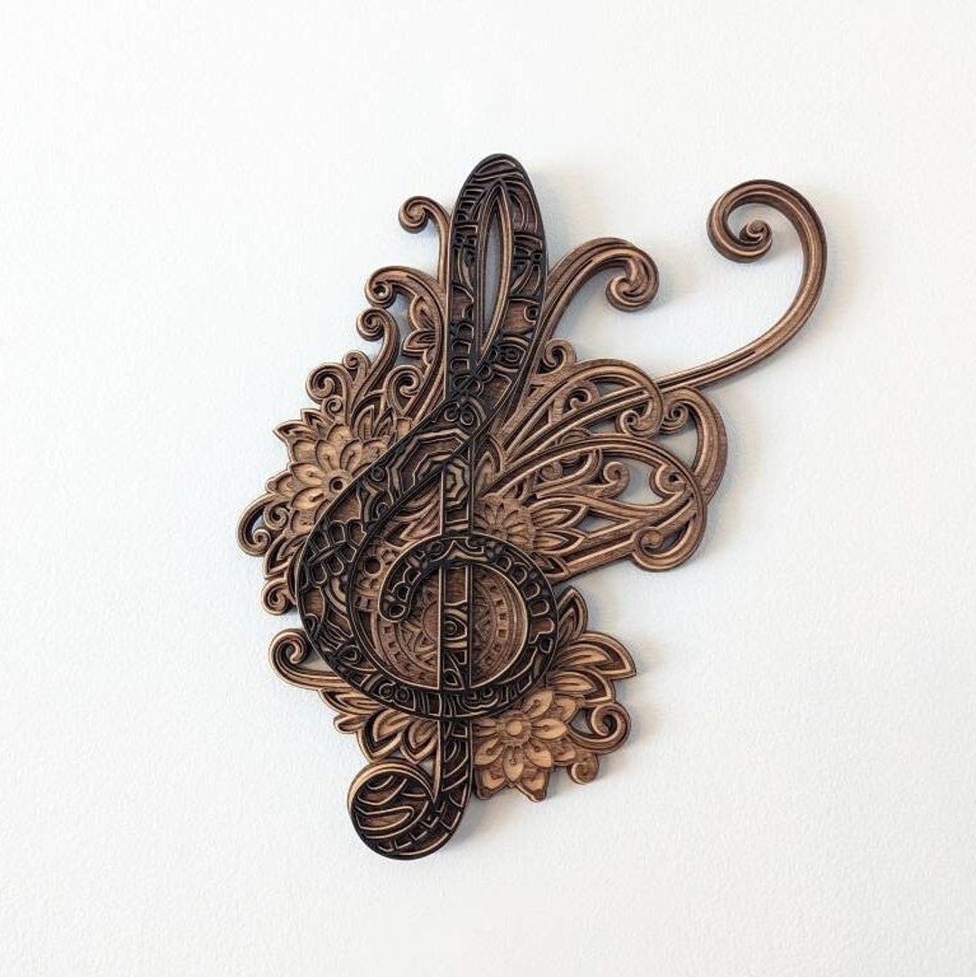 Personalized Wooden Treble Clef Wall Art – A Unique Gift for a Musician ...