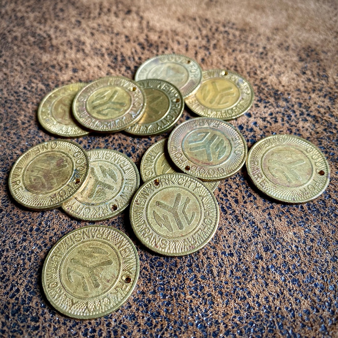 Coin New York Subway Token, NYC Transit Token, Quarter Size, Solid Y ...