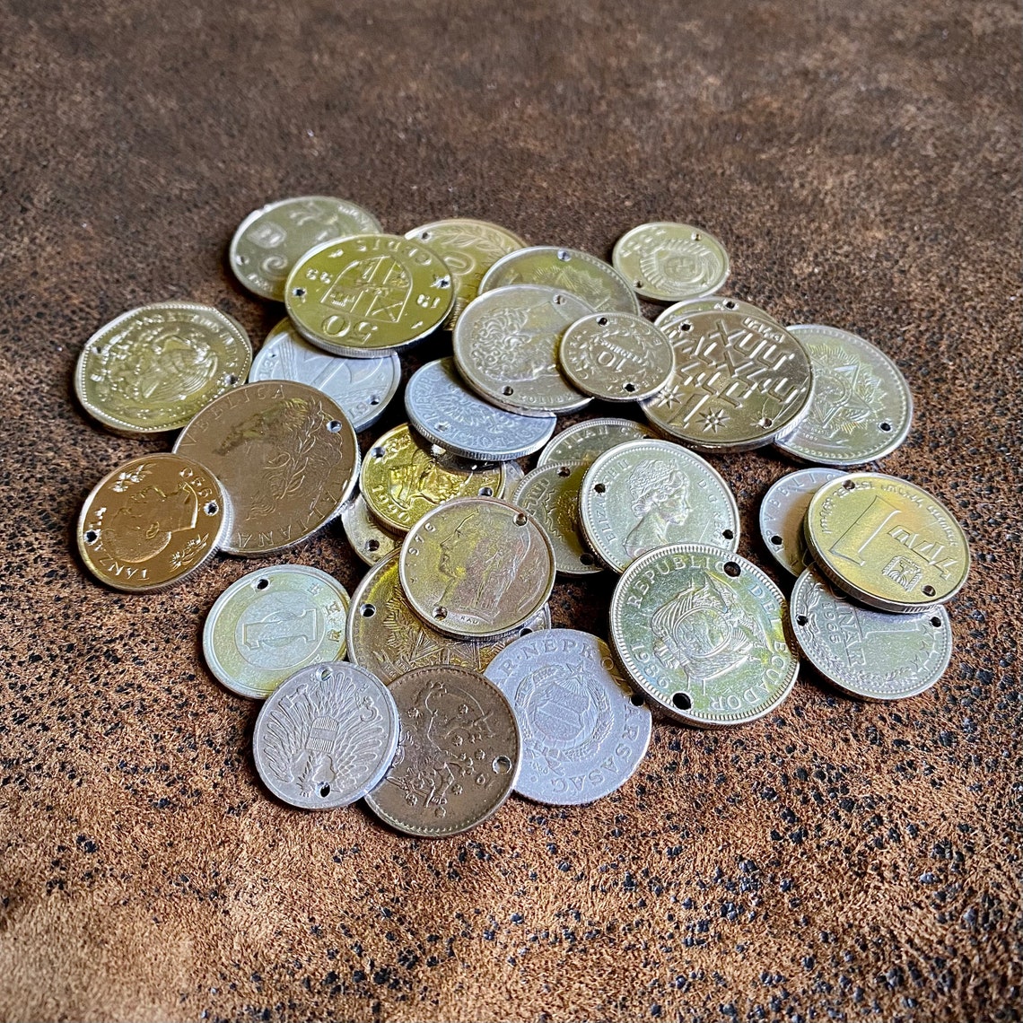 Ten 10 World Coins Mixed Lot of Foreign Coins Pre-Drilled | Etsy