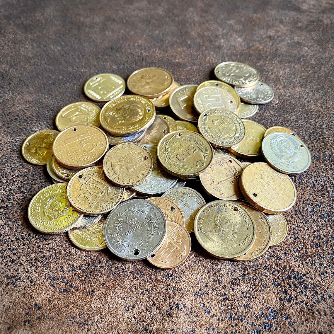 Ten 10 World Coins Mixed Lot of Foreign Coins Pre-Drilled | Etsy