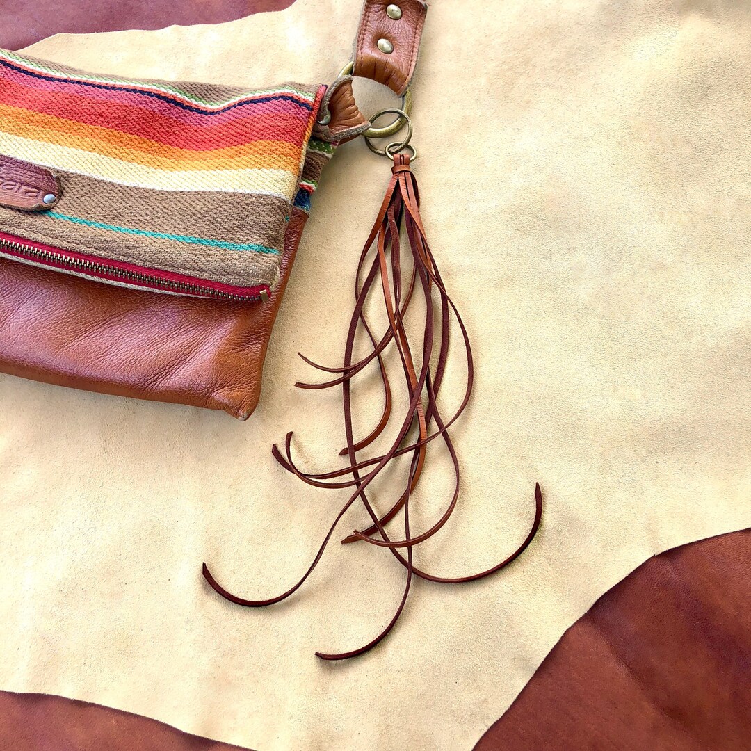 Leather Tassel Keychain, Hippie Leather, Key Chain Leather, Tribal ...