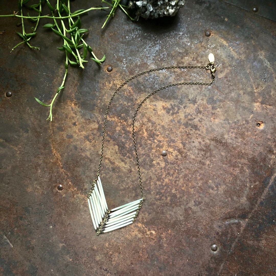 Porcupine Quill Chevron Necklace, Quill Necklace, Breastplate Porcupine ...