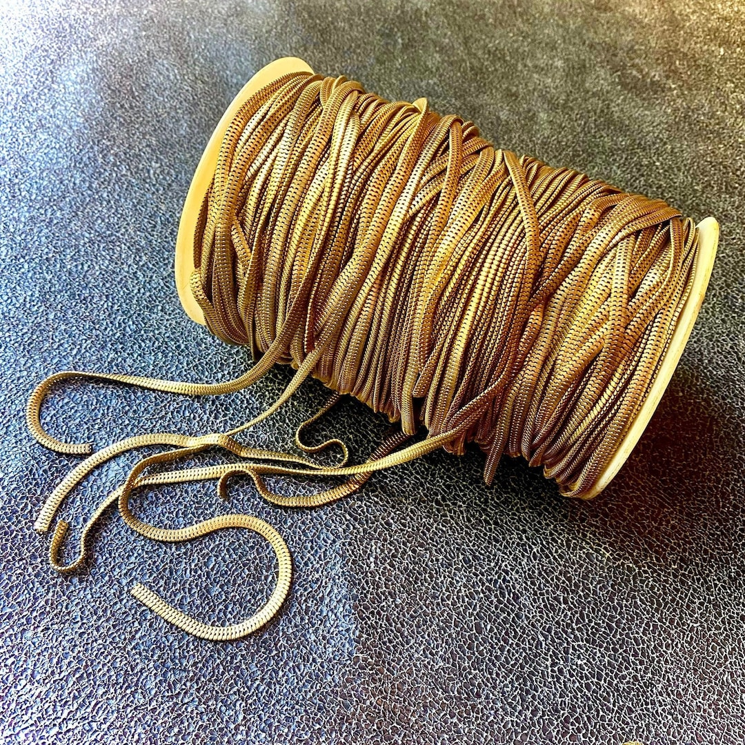 Vintage 1960s Raw Brass Snake Chain, Deadstock Vintage Cobra Chain for ...