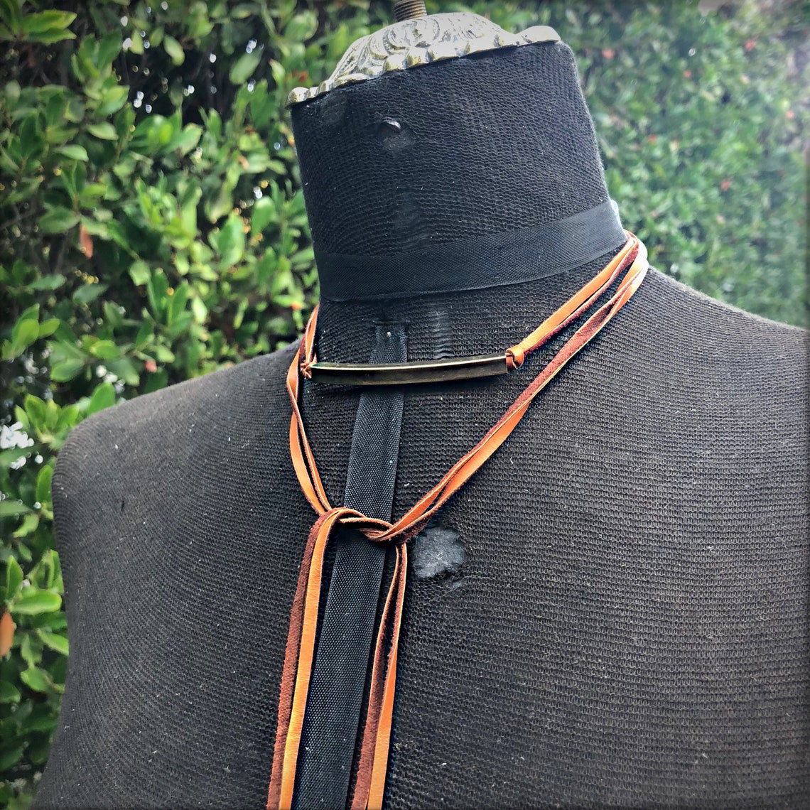 Adjustable Leather Necklace Leather Lariat Back Necklace | Etsy