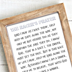 The Racers Prayer Wall Art – Race Car Nursery – Car Decor – Boys Room ...