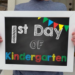 Kindergarten Sign, Instant Download, First Day of School Sign - Etsy