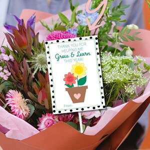 Printable Teacher Thank You Gift Ideas Flower Gift Tags for Teacher ...