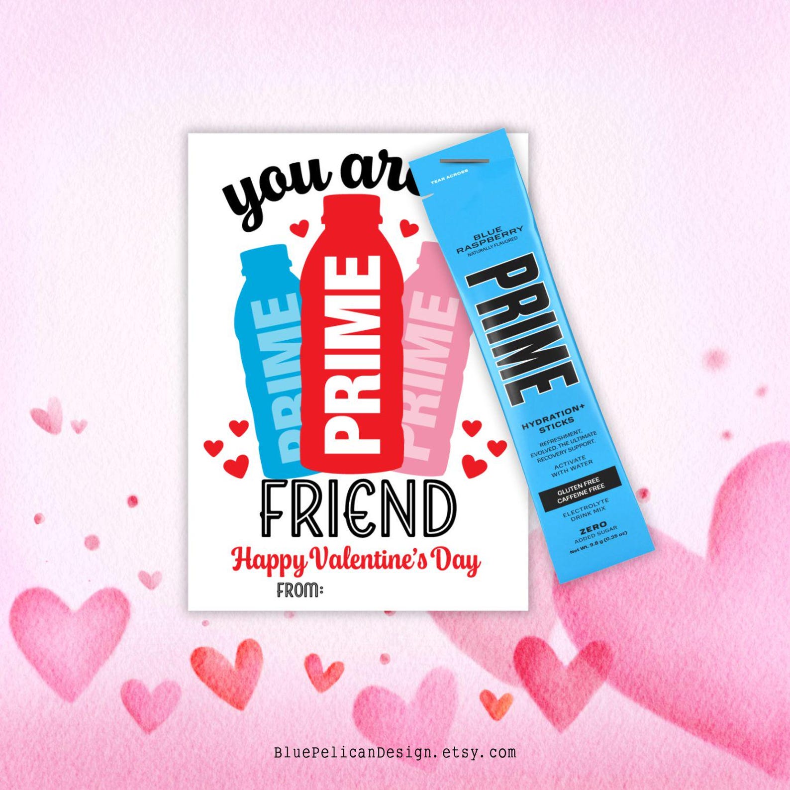 Prime Valentine Gift Tags – Drink Bottle Printable Valentine Cards for ...