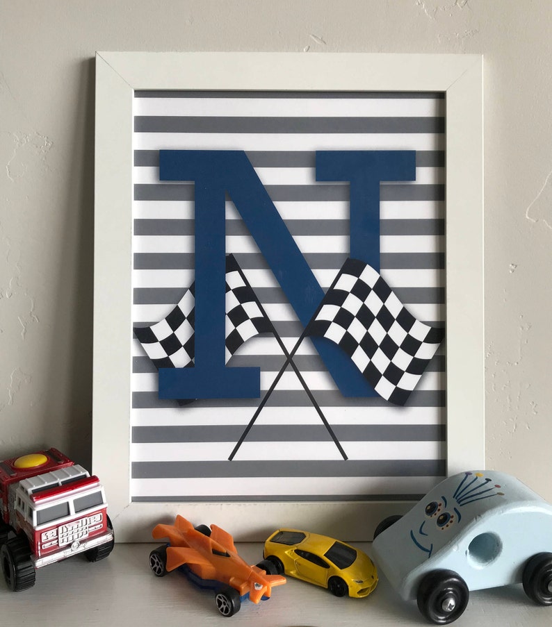 Car Theme Wall Art Letter Wall Art Letter and Initial - Etsy