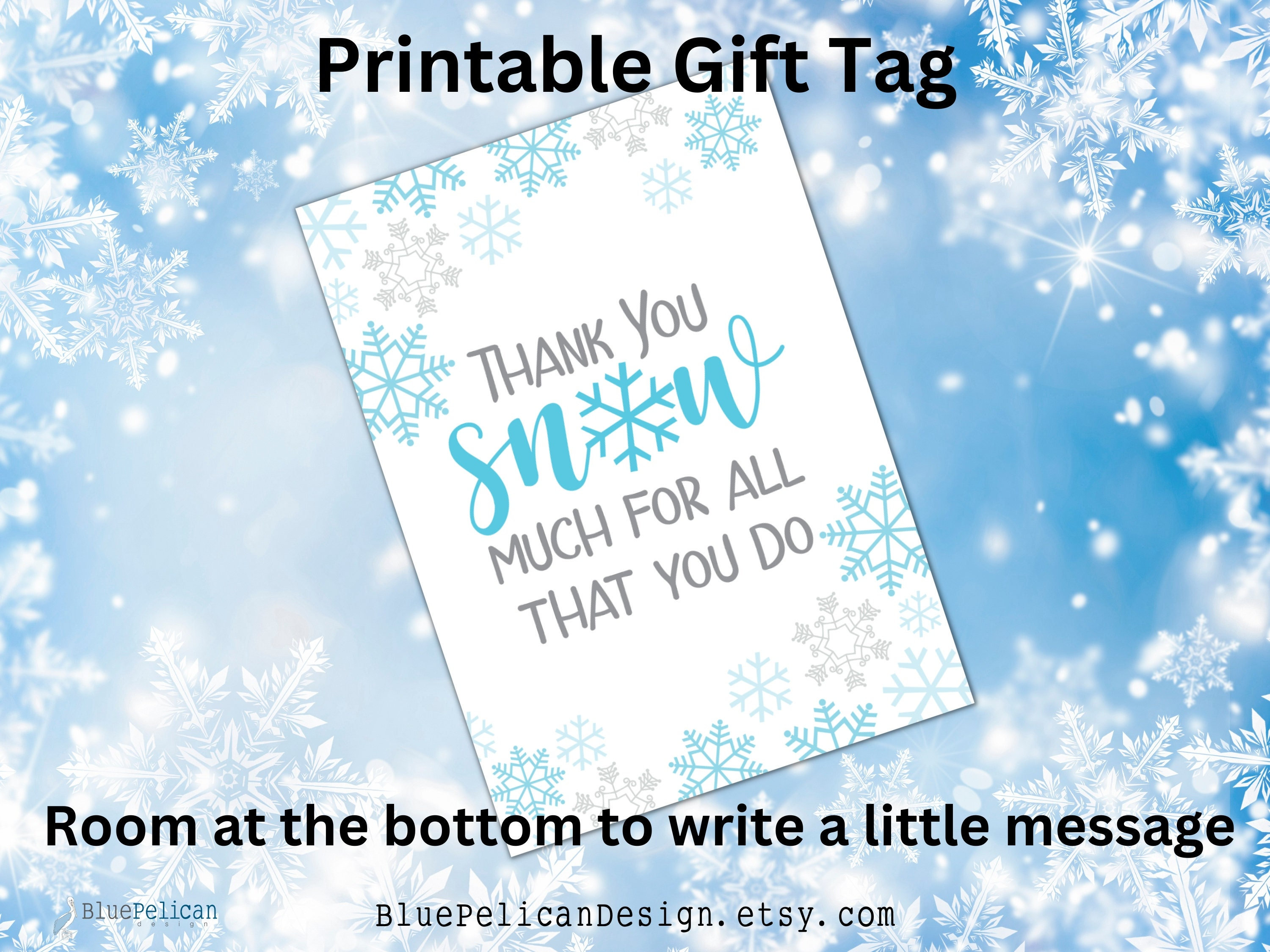 Thank You SNOW Much – Teacher Gift Tags – Christmas Gift Tag – Co ...