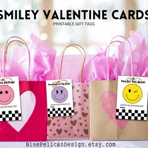 Retro Valentine Cards – smiley Valentine Tags – Boys Valentines – Cool ...