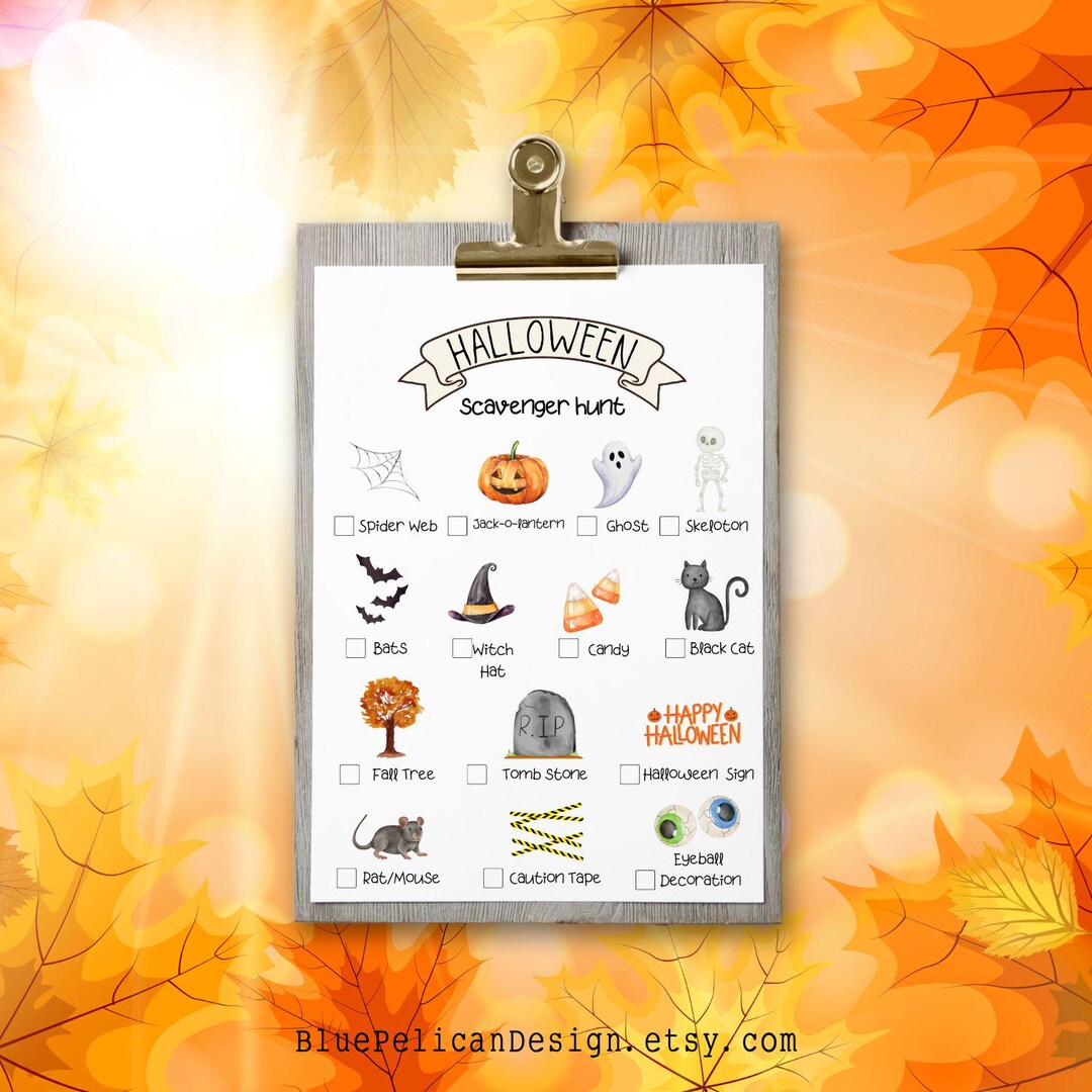 Halloween Printable Scavenger Hunt, Fall Unit Study for Preschool and ...