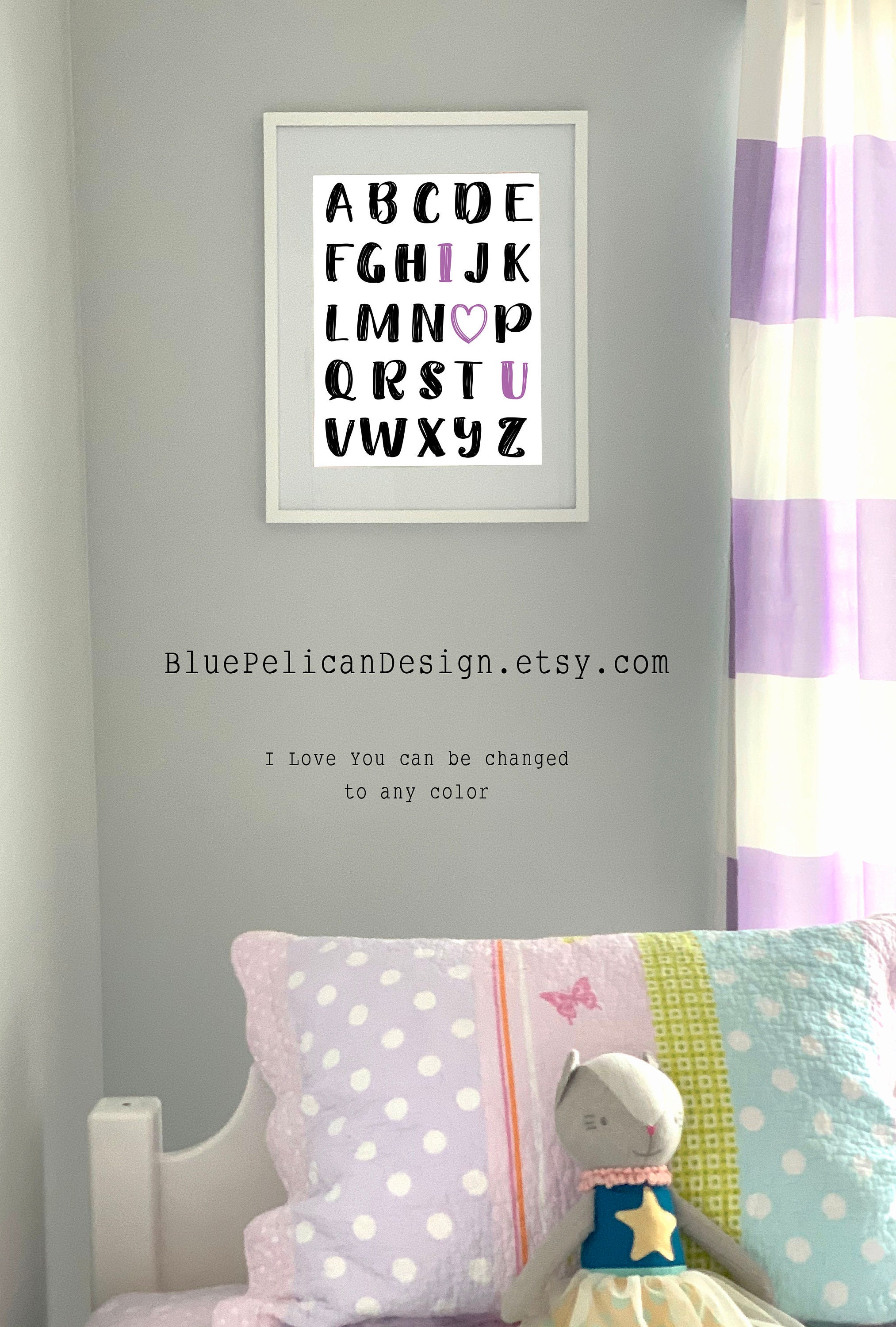 Alphabet Nursery Print – I Heart U Classroom Poster (digital Download ...