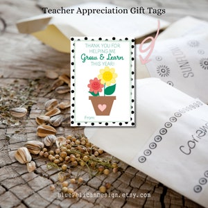 Printable Teacher Thank You Gift Ideas Flower Gift Tags for Teacher ...