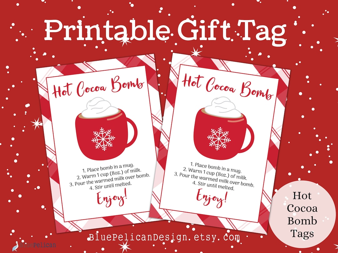 DIY Hot Chocolate Bomb Gift Tags With Instructions – Christmas Hot ...