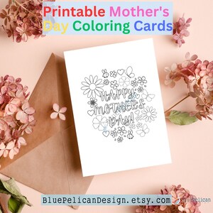 Printable Mothers Day Coloring Cards – Mothers Day Card Colorable ...