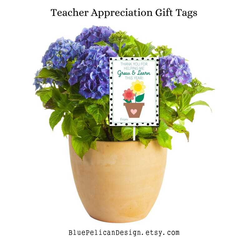 Printable Teacher Thank You Gift Ideas – Flower Gift Tags for Teacher ...