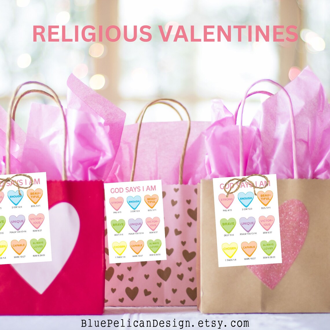 Religious Valentine Cards – conversation Heart Valentine's Tag – Church ...