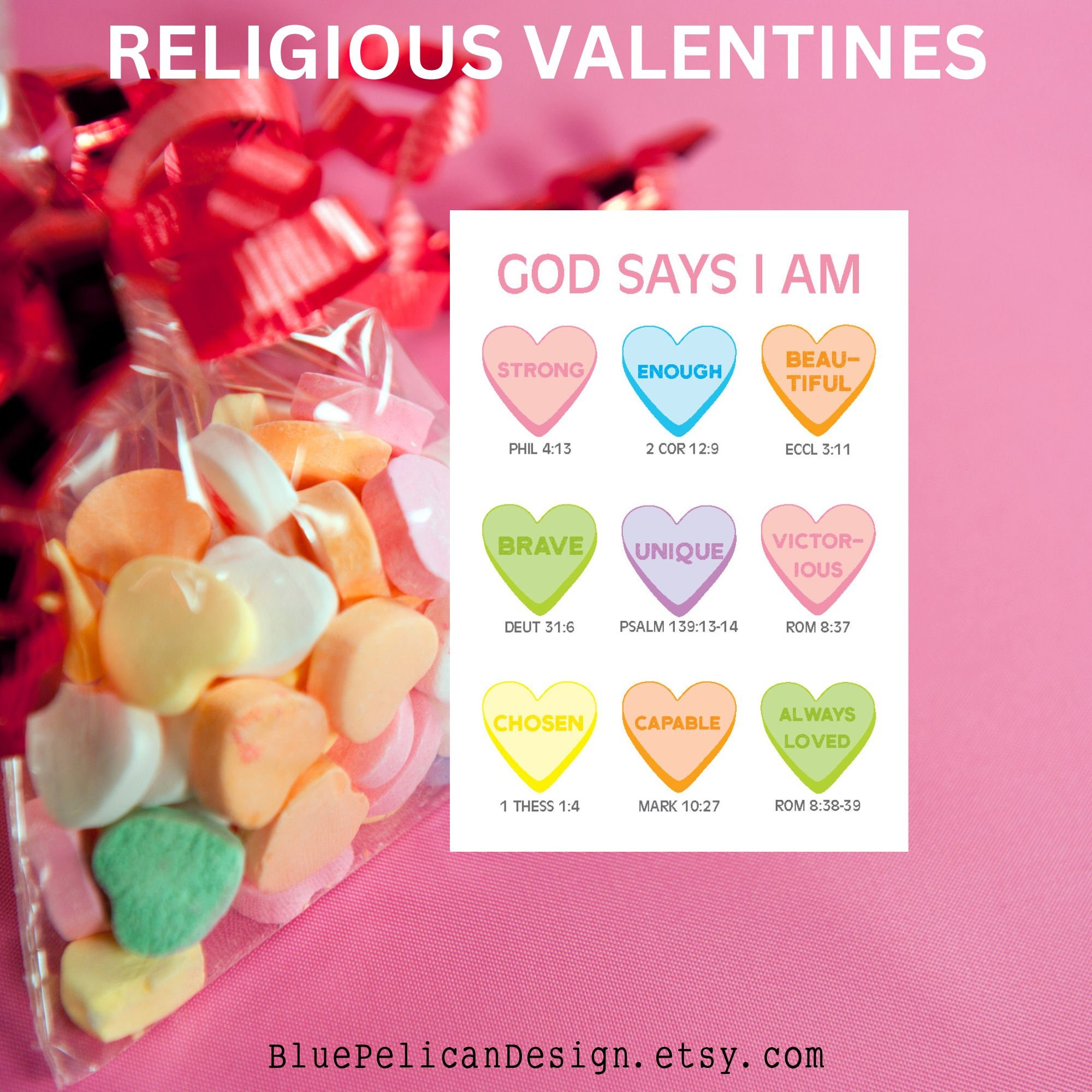 Religious Valentine Cards – conversation Heart Valentine's Tag – Church ...