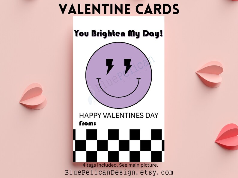 Retro Valentine Cards – smiley Valentine Tags – Boys Valentines – Cool ...