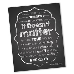 Mindfulness for Kids Classroom Poster I Am Statement Be the Nice Kid ...