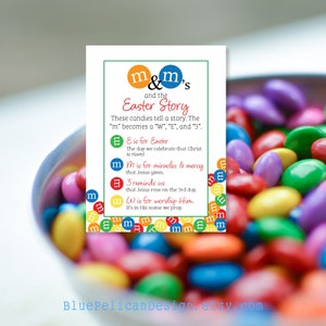 Printable Easter Treat Tags – Christian Easter Handout M&M Easter Story ...